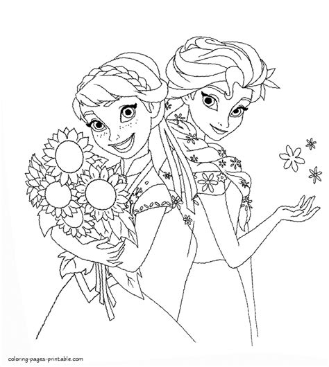 Elsa And Anna Coloring Pages To Print