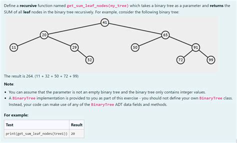 solved define a recursive function named get sum leaf nodes