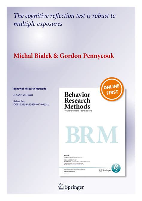 pdf the cognitive reflection test is robust to multiple exposures