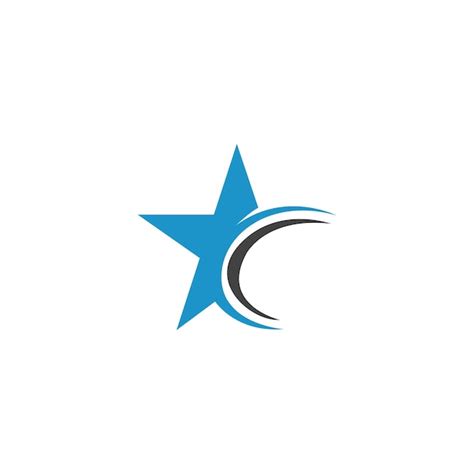Projeto abstrato do ícone do logotipo da estrela Vetor Premium