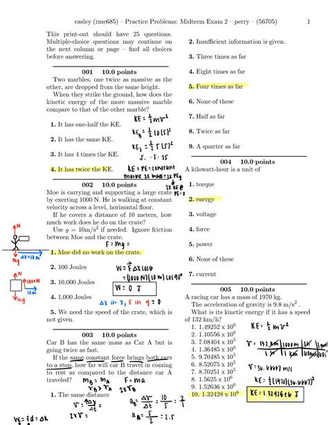 exam 2 practice problems easley rme685 practice problems midterm exam 2 perry 56705