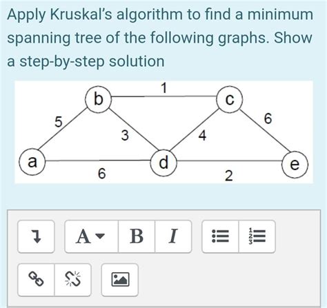 Solved Apply Kruskal S Algorithm To Find A Minimum Spanning Chegg