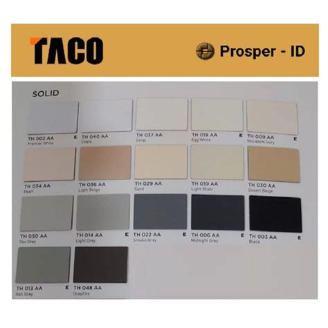 Jual TACO HPL SOLID COLOR AA TACO HPL WARNA PUTIH KREM HITAM ABU