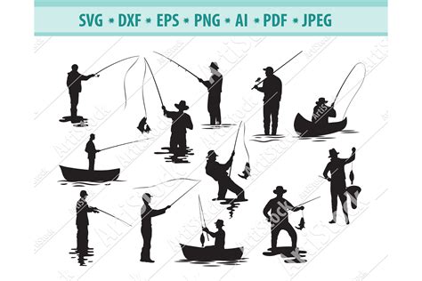 Fishing Design Fishing Png Fishing Svg Vector Dxf Cut Files Fishing Rod