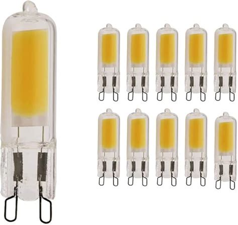 Lot de 10 ampoules à LED G9 Blanc chaud 3000 K 400 lm Remplace les