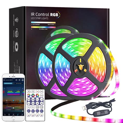 Bande Lumineuse LED USB WS2812B 5050 RGBIC 1m 30m Bluetooth Effet De