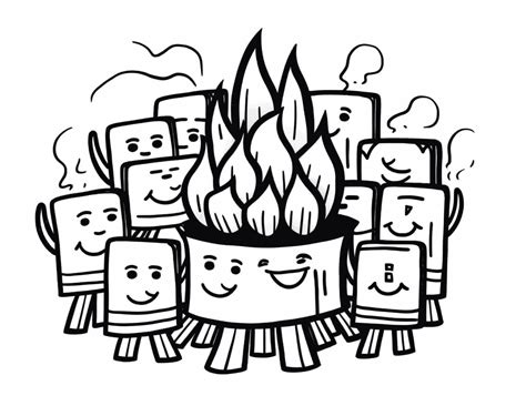 Captivating Campfire Coloring Art Coloring Page
