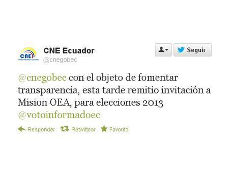 El CNE retrocede y envía invitación a la OEA para elecciones de febrero