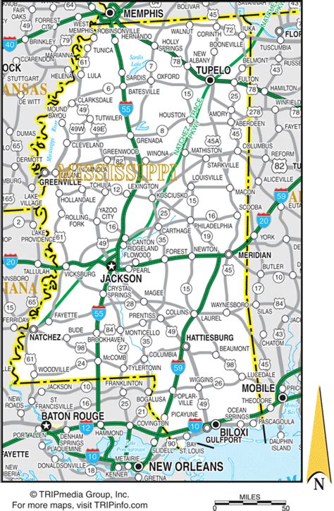 Mississippi Road Map