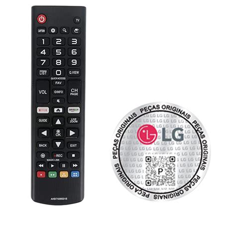 Controle Remoto Tv Lg Smart akb75095315 Original netflix em Promoção