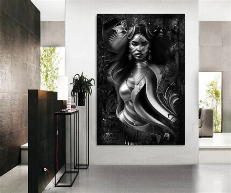 Leinwand bild XXL Erotik 3D Wandbild Schwarz Weiß Abstrakt Max