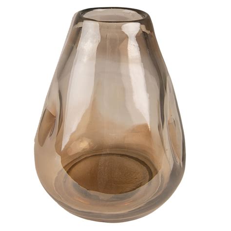 Clayre Eef Vaas Ø 13x16 cm Bruin Glas