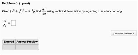 solved problem 6 1 point given x2 y2 2 5x y find