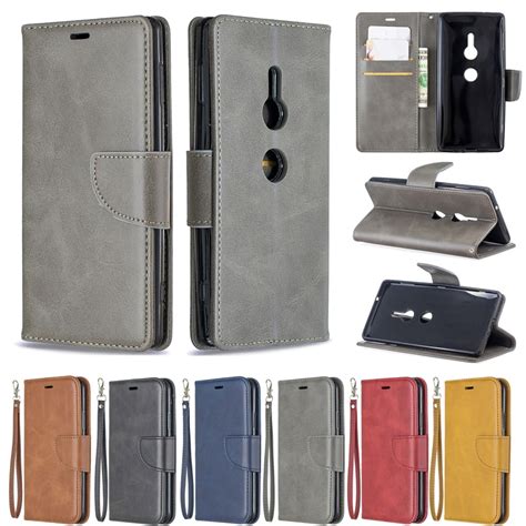 Wallet Case For Sony Xperia XZ1 XZ2 Coque Case PU Leather Magnetic Flip