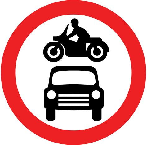 No Motor Vehicles Sign Theory Test