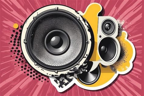 Premium Photo Halftone Loudspeaker In Hand Vintage Collage Element