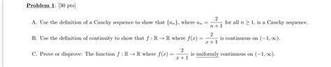 [solved] problem 1 [30 pts] 2 a use the definition of a