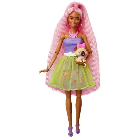 Barbie Extra Fashion Doll With Wavy Lavender Hair Colorful Butterfly