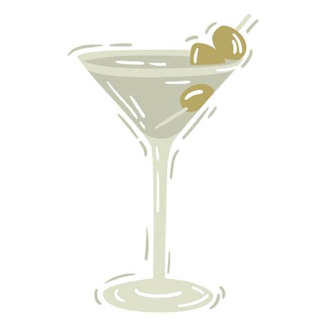 Martini Glaselement Farblich Ausgeschnitten PNG Und SVG Design Für T