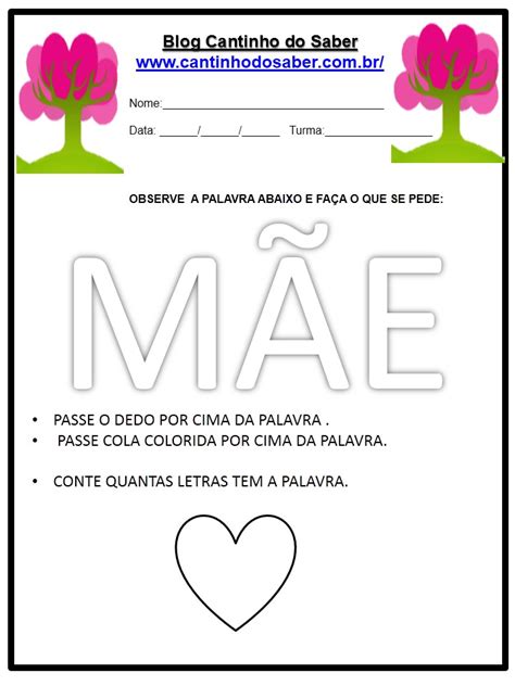 Atividades para o dia das mães 2017 NOVIDADE Atividades para a
