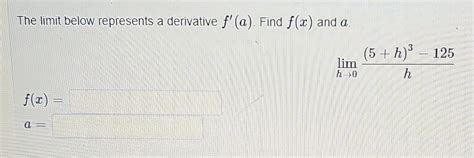 solved the limit below represents a derivative f′ a find