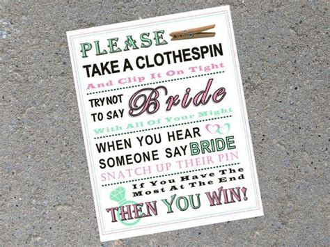 Bridal Shower Game Don T Say Bride By Pinkflamingoparties On Etsy