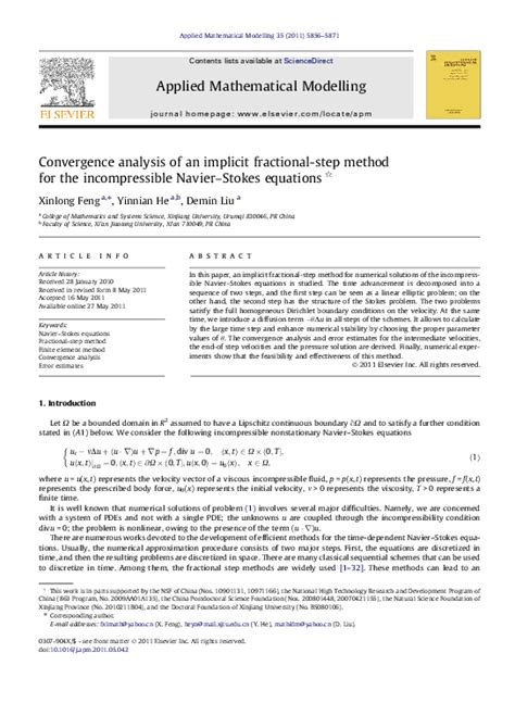 pdf convergence analysis of an implicit fractional step method for the incompressible navier