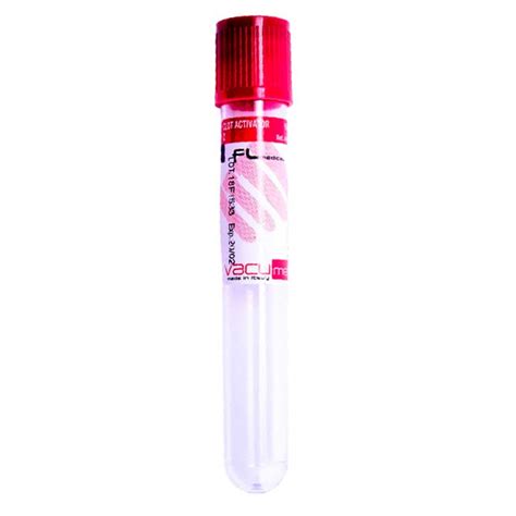 TUBO TAPA ROJA 8 Ml CON GEL Y ACTIVADOR DE COAGULO Bactobiology