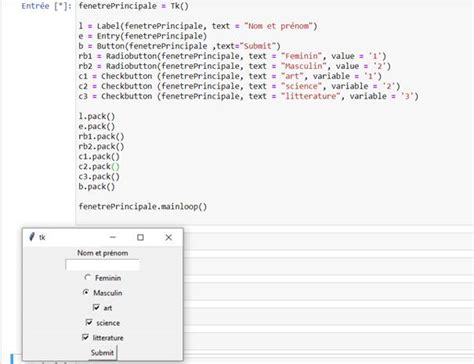 Tuto Python Tkinter réaliser un formulaire d inscription Tutoriel