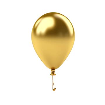 D Render Gold Balloon D Gold Balloon Png Transparent Image And