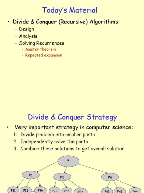 today s material divide and conquer recursive algorithms download free pdf recursion