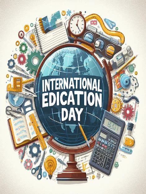 Dia internacional da educação 24 de janeiro Vetor Premium