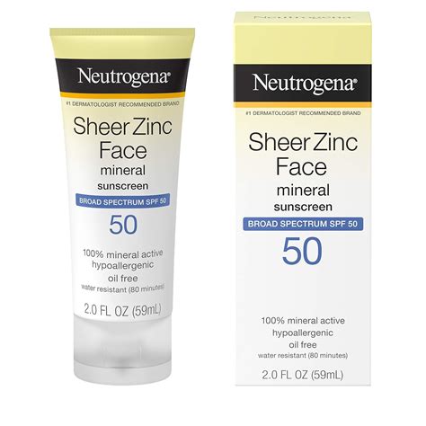 Neutrogena Sheer Zinc Face Dry Touch Spf Sunscreen Ounce Ml