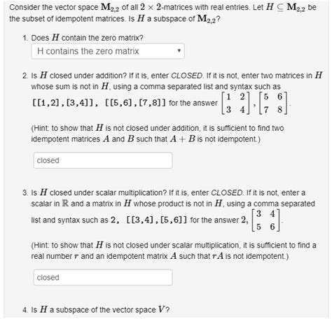 solved consider the vector space m2 of all 2 x 2 matrices