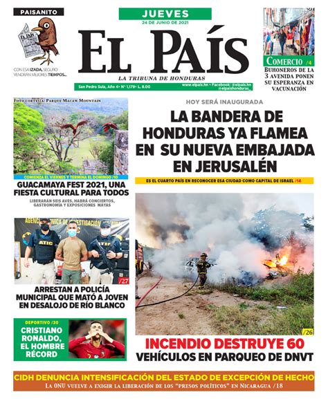 portada Diario El País Honduras