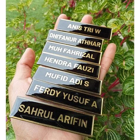 Jual Nama Dada Resin Gold Asli Name Tag Nametag Papan Nama Dada Name