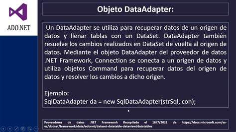 acceso a datos con ado desde c youtube