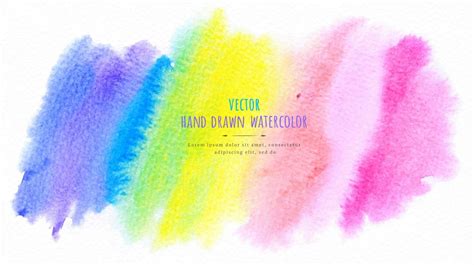 Vector Watercolor Paint Brush Strokes From A Hand Drawn Isolated On