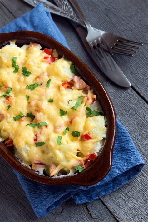 Recette De Gratin De Chou Fleurs Aux Lardons Et Fromage Marie Claire