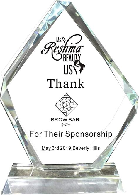 Personalized Crystal Glass Trophy Graduation Retirement Recognition