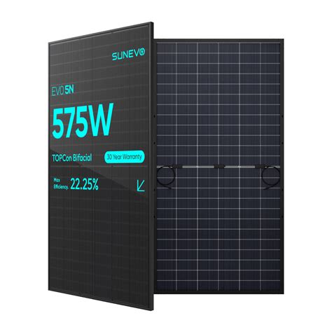Sunevo Full Black Topcon N Type 550W Double Glass Bifacial Solar Panel
