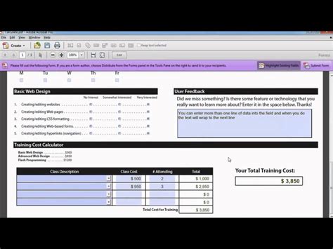 creating pdf forms youtube