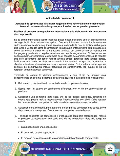 Evidencia 2 Taller Realizar El Proceso De Negociacion Internacional Y