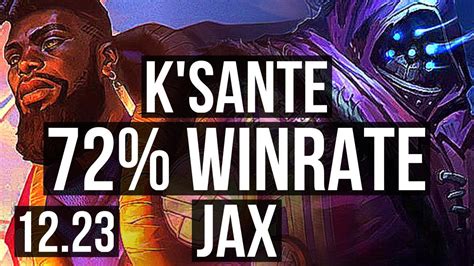 K SANTE Vs JAX TOP Rank 4 K Sante 72 Winrate Quadra 9 2 9