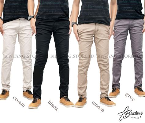 CELANA PRIA CHINO Slim Fit Panjang Kerja Kantor Santai Liburan Cowok