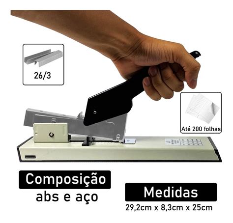 Grampeador Grande Profissional Para 240 Folhas Gráfica Frete grátis