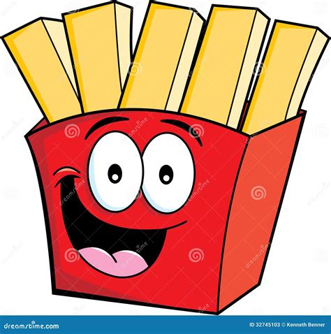 Batatas Fritas Dos Desenhos Animados Ilustração do Vetor Ilustração