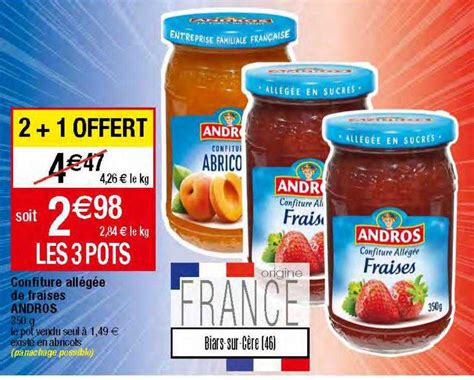 Offre Confiture De Fraises Andros Chez Coccinelle Supermarche