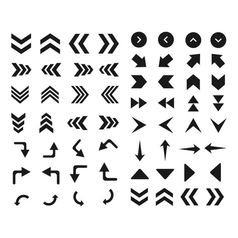 Icono De Flecha Gran Conjunto De Flechas Planas Premium Vektor