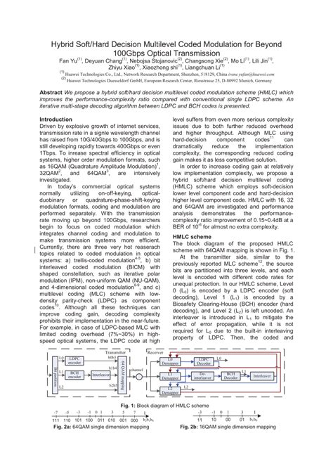 pdf hybrid soft hard decision multilevel coded modulation for beyond 100gbps optical transmission